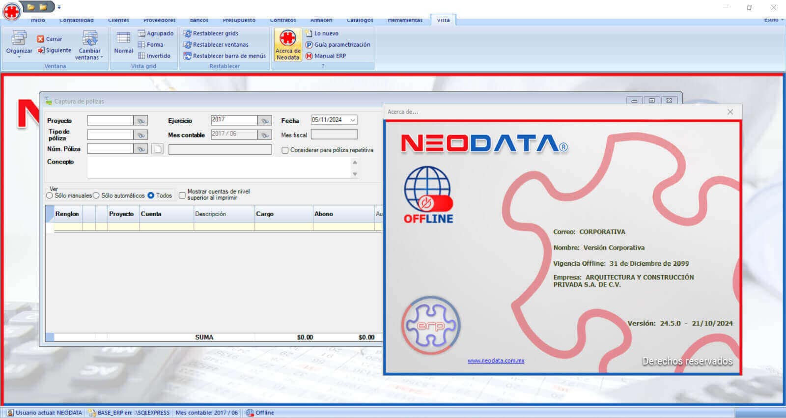 Neodata ERP Construccion 24.5.0 - softwaredigitales.pro